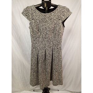 AB Studio | Dresses | Ab Studio Womens White Black Midi Dress Size 2 ...